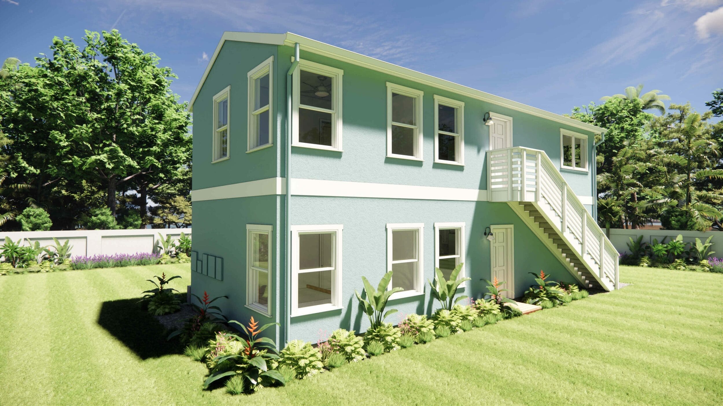Narrow 2 Bedroom ADU Plan - Under 750 Sq Ft Design