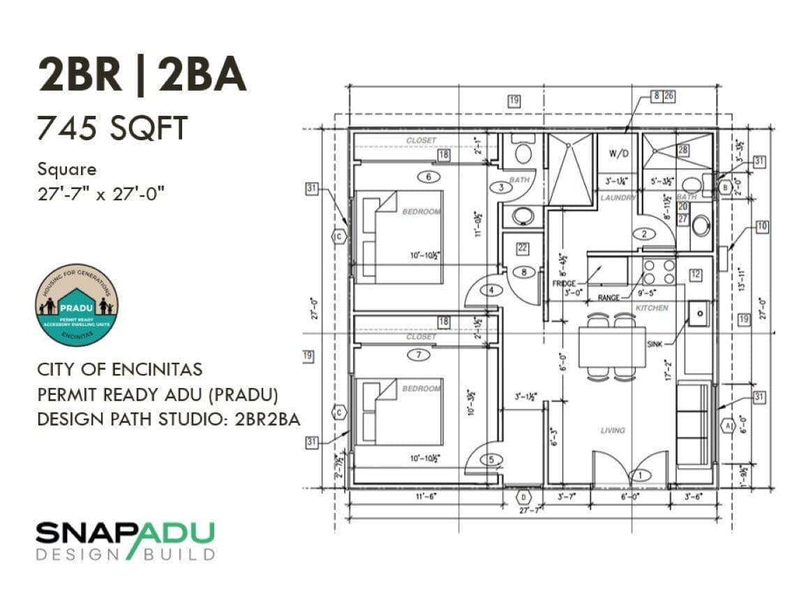 Encinitas PRADU Plans - Design Path Studio 2 Bedroom Plan